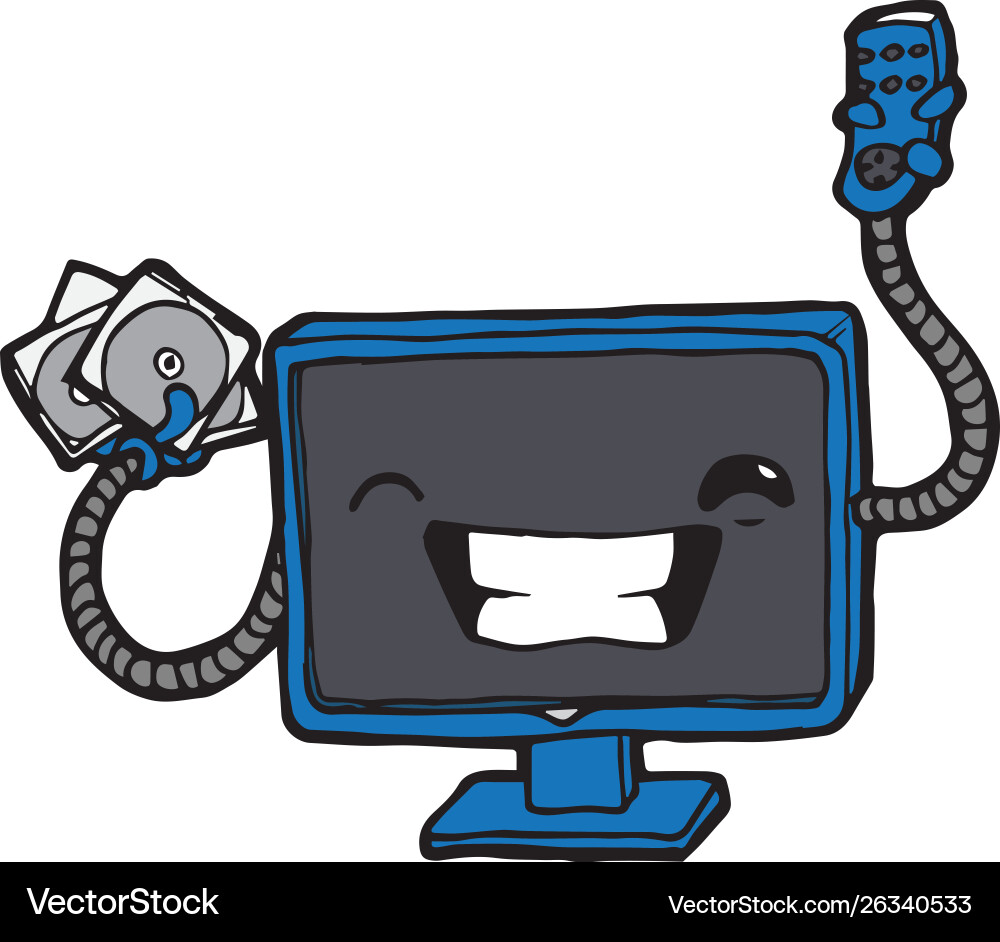 Cartoon tv isolated on white Royalty Free Vector Image