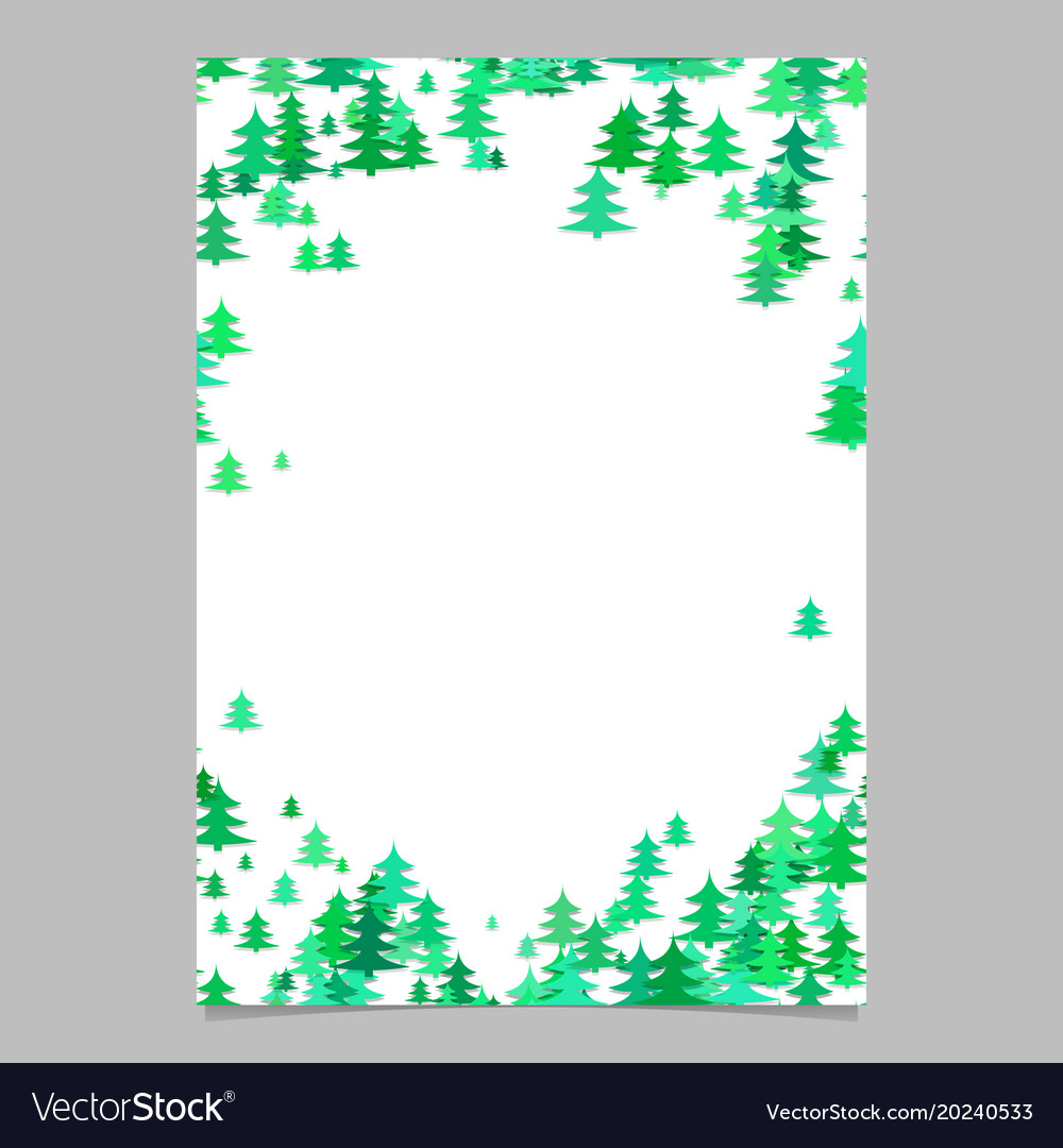 Christmas Chaotic Pine Tree Flyer Template Vector Image