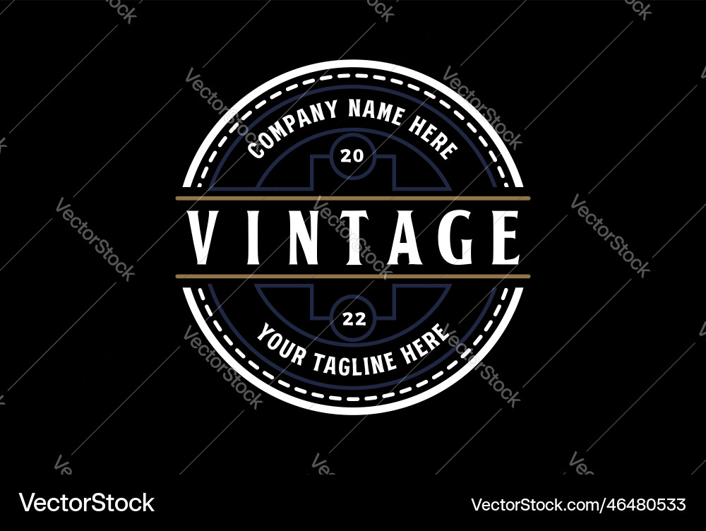 Circle vintage retro steampunk badge emblem label Vector Image