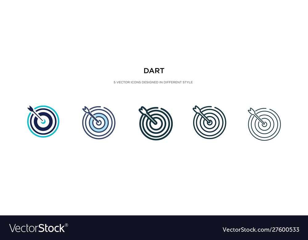 Dart icon in different style two colored Vector Image