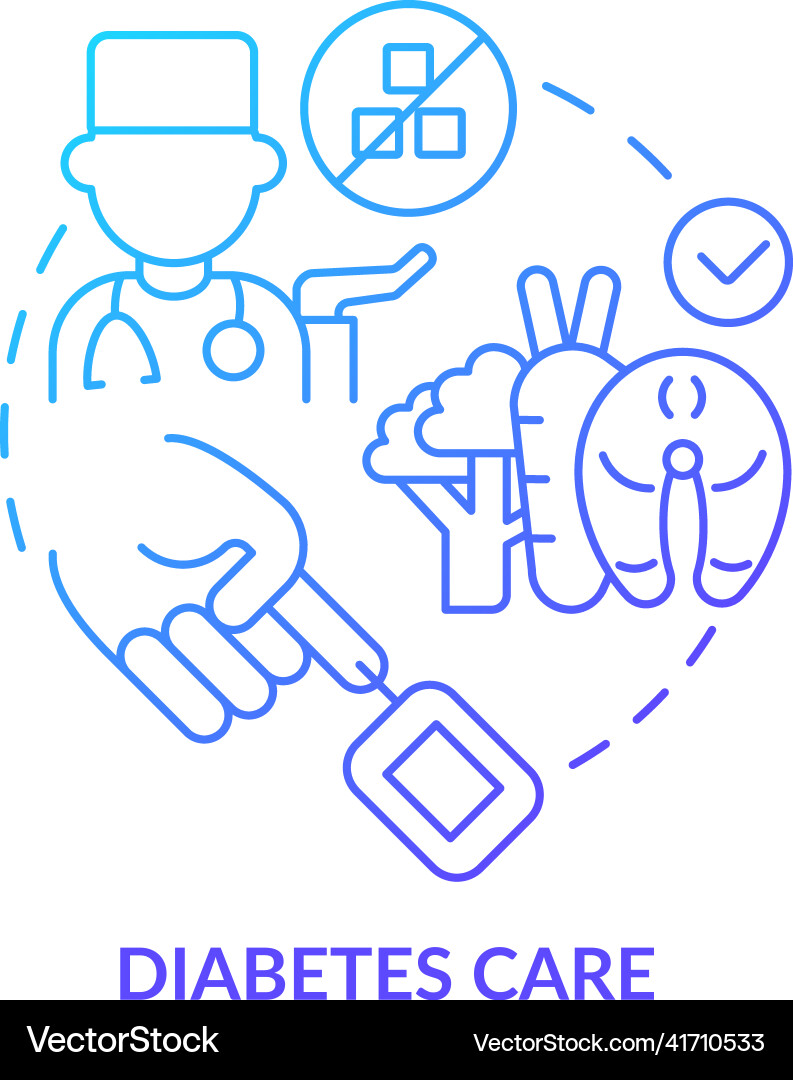 Diabetes care blue gradient concept icon Vector Image