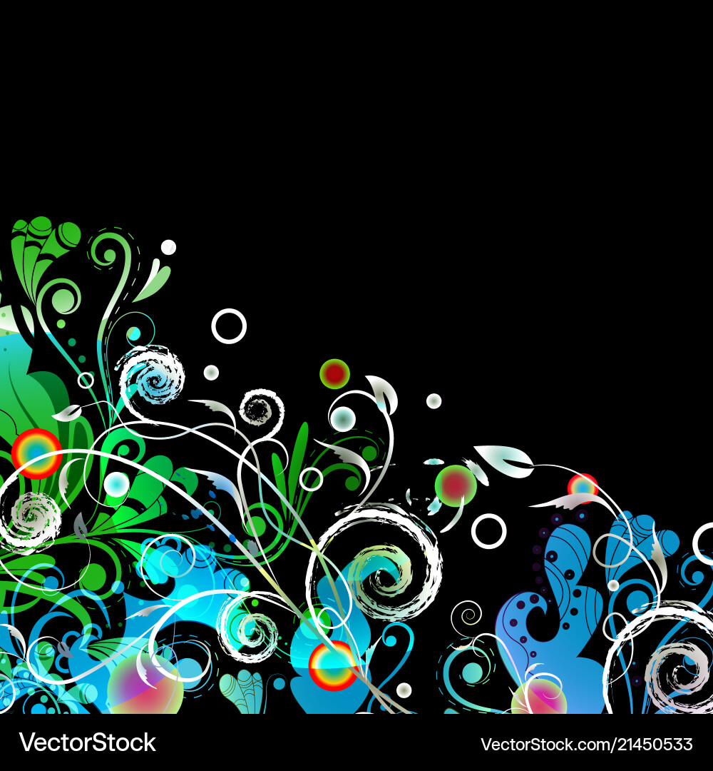 Floral arrangement on black Royalty Free Vector Image