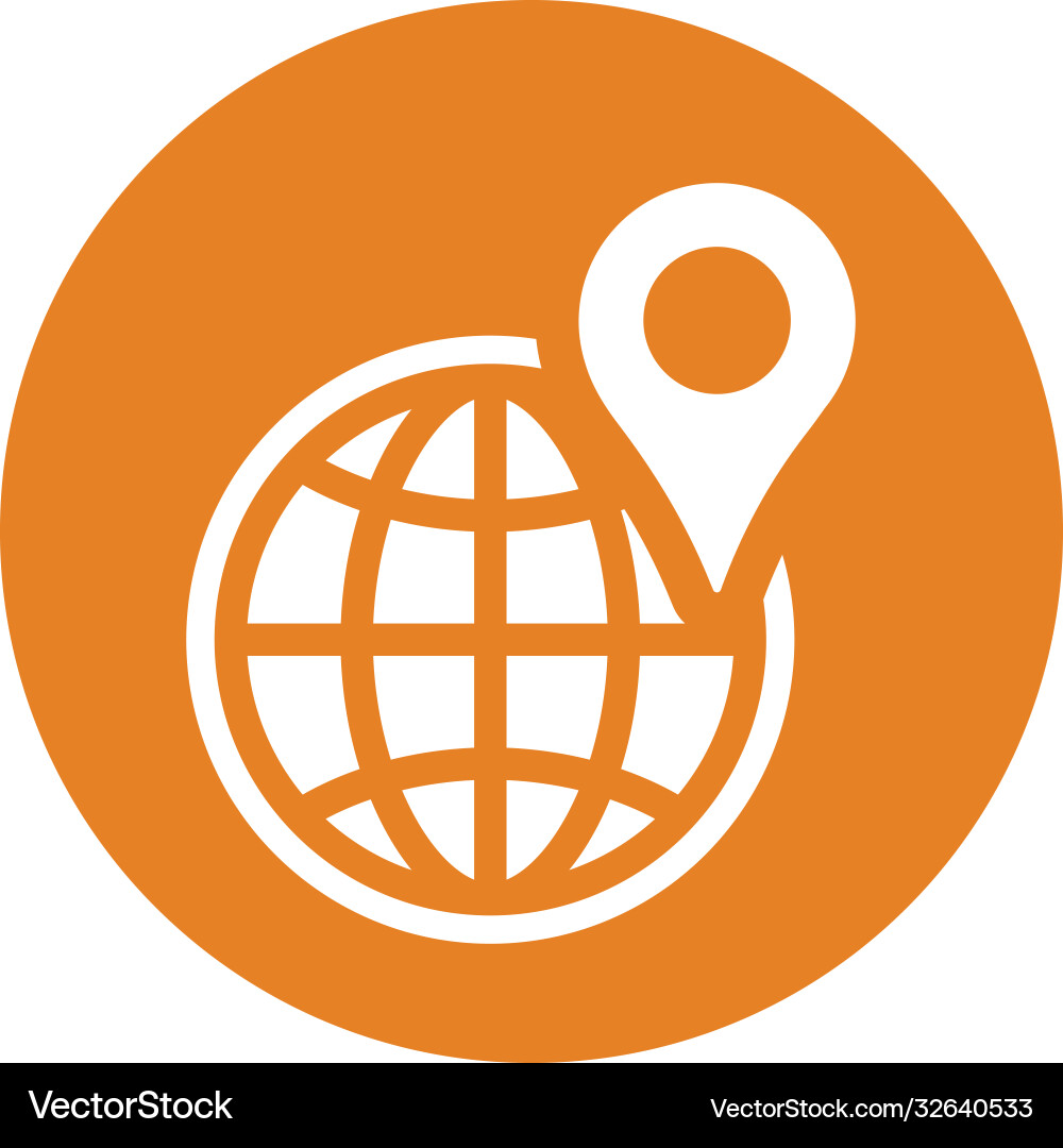 Global position location icon orange color Vector Image