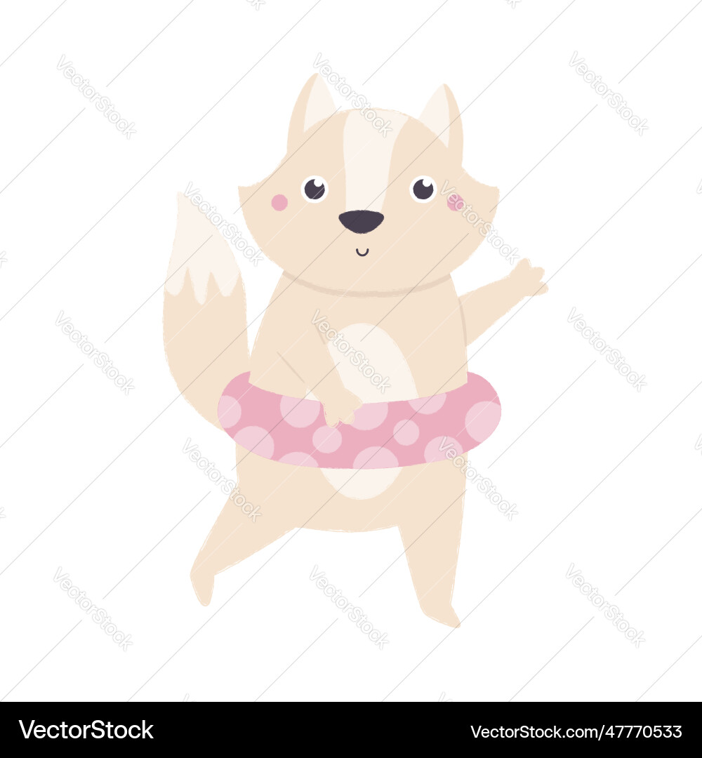 Hand drawn of a cute fox Royalty Free Vector Image