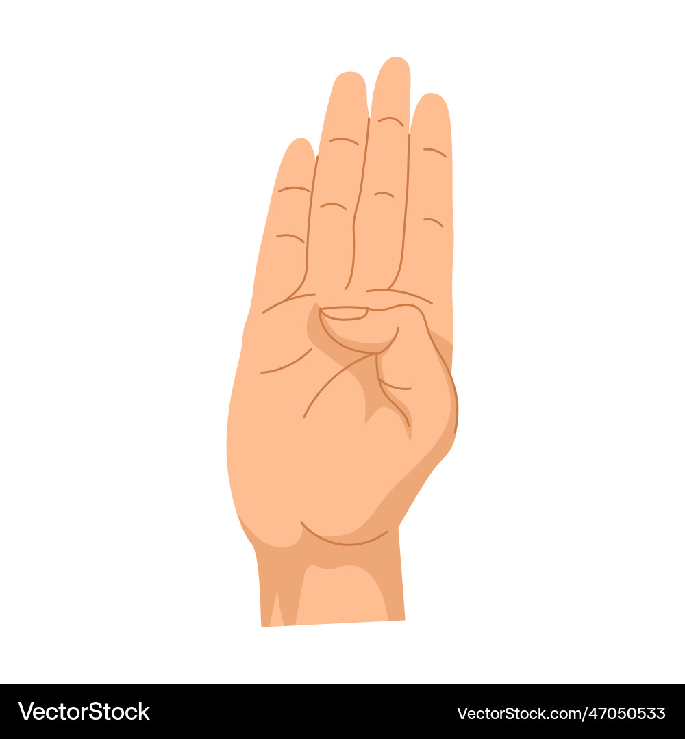 Hand gestures of human palm Royalty Free Vector Image