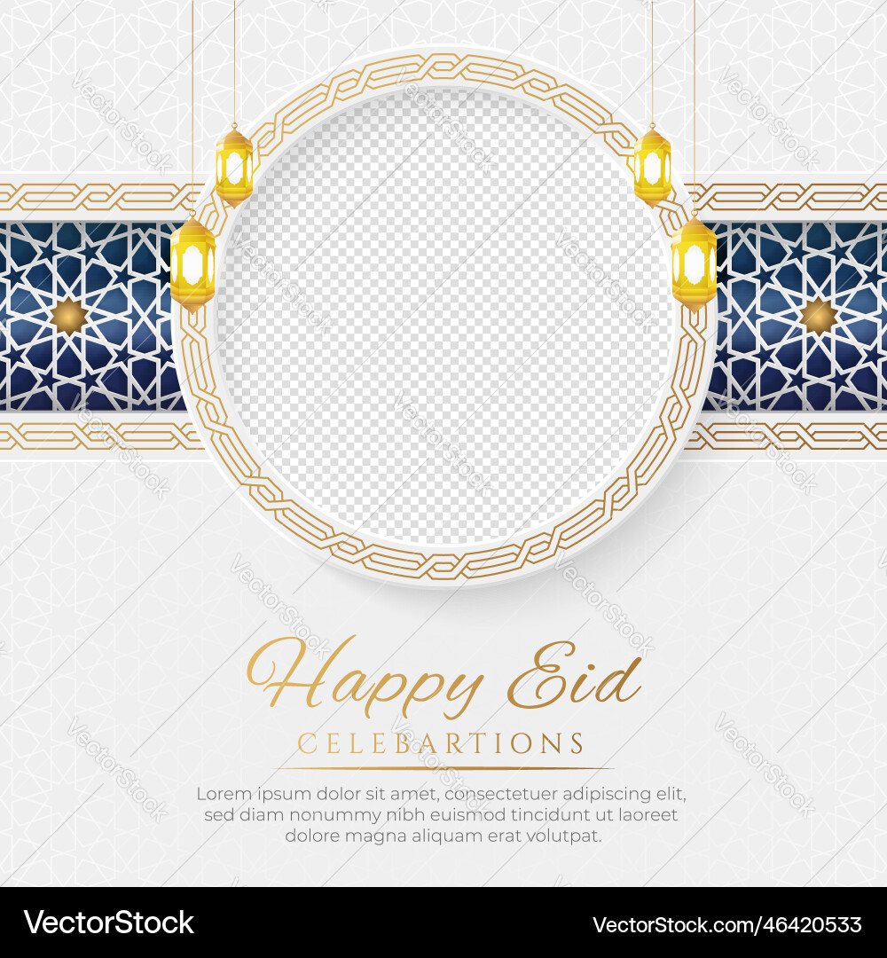 Happy eid luxury islamic social media post Vector Image