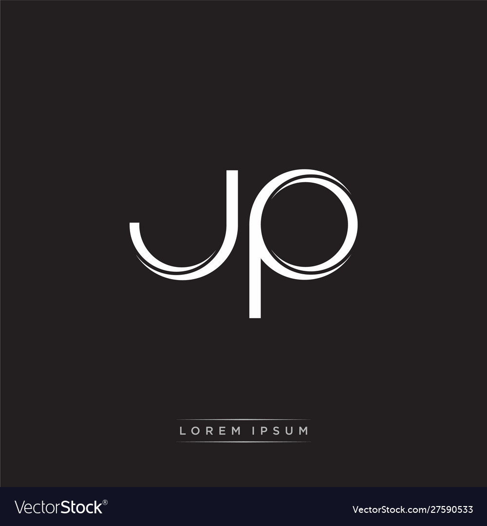 Jp initial letter split lowercase logo modern Vector Image