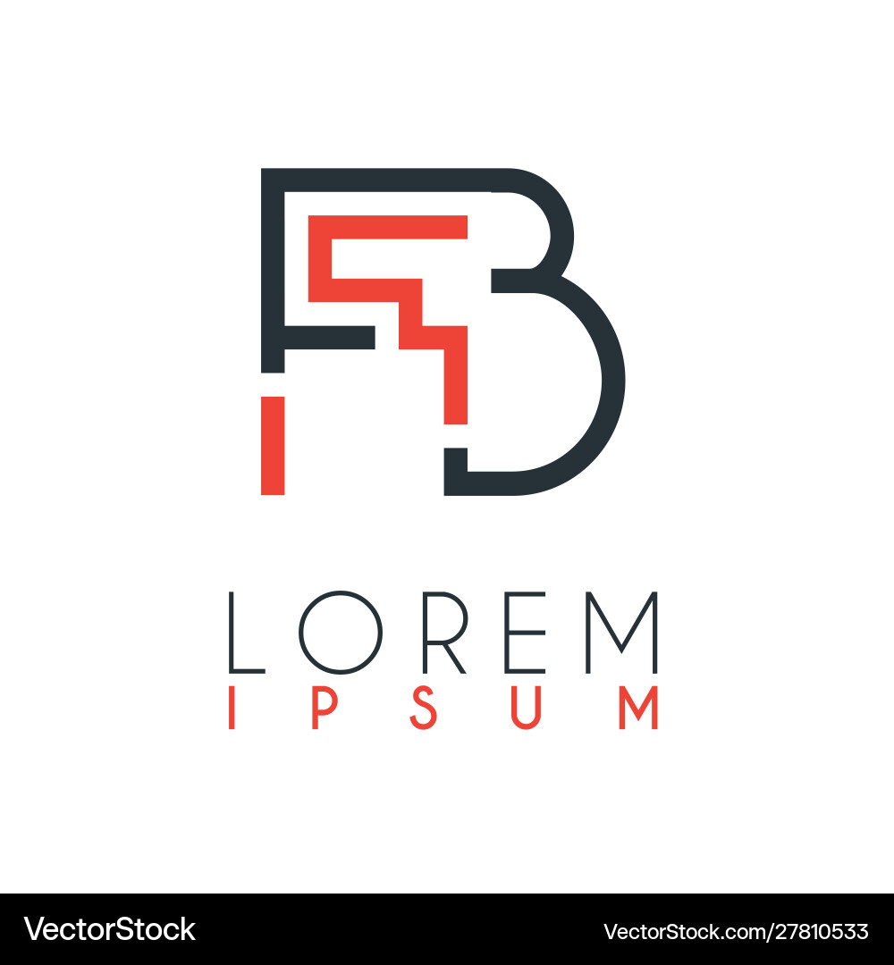 Logo between letter f and b or fb Royalty Free Vector Image