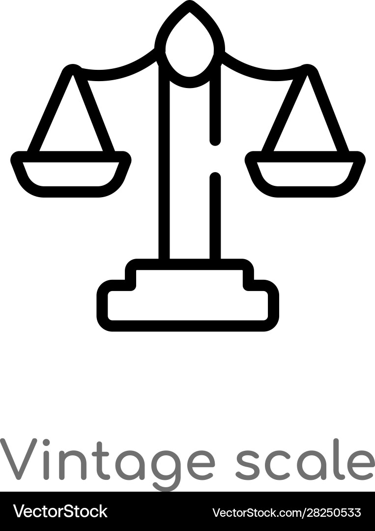 Outline vintage scale icon isolated black simple Vector Image