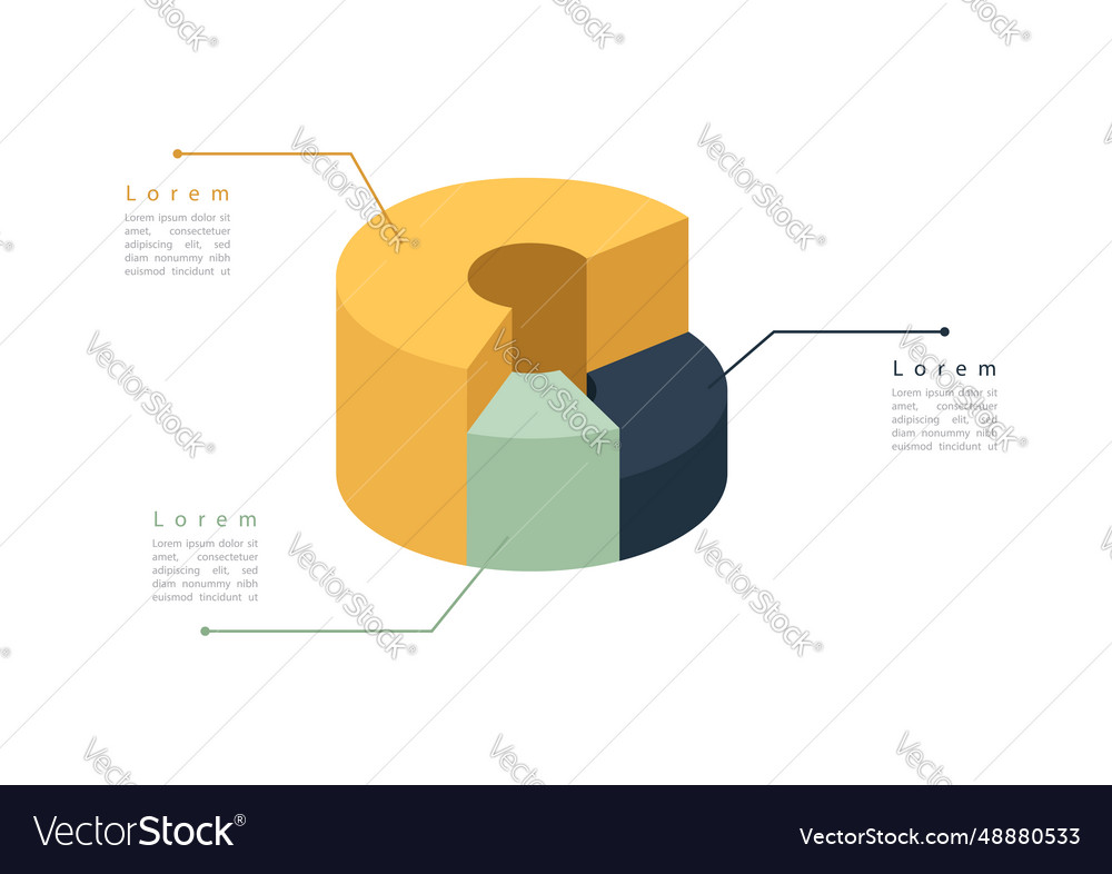Pie chart infographic design elements Royalty Free Vector
