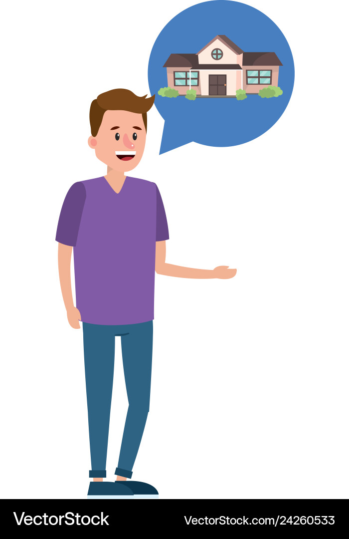 Real estate man cartoon Royalty Free Vector Image