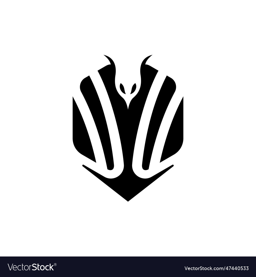 Simple eagle logo square frame Royalty Free Vector Image