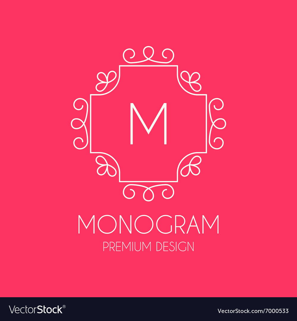 Simple monogram design template Royalty Free Vector Image
