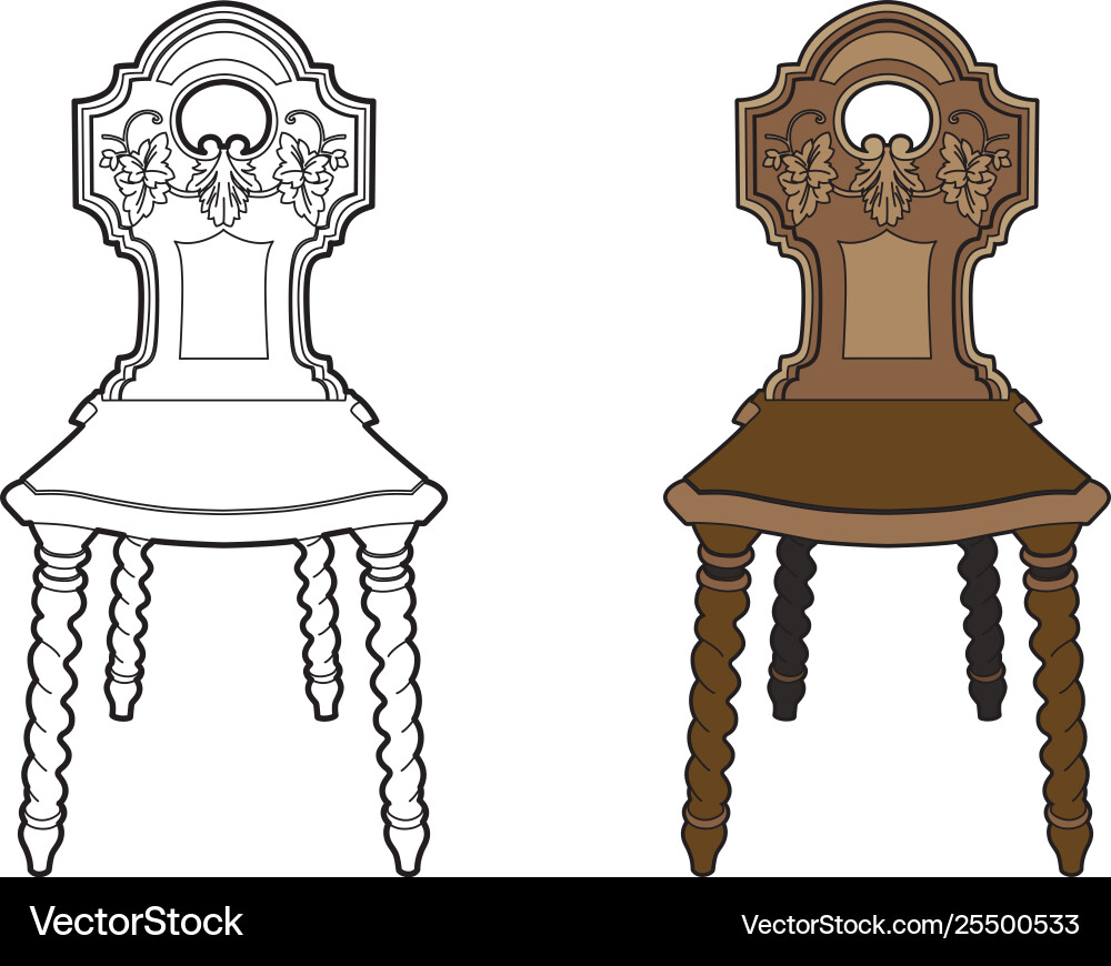 Wooden chair Royalty Free Vector Image - VectorStock