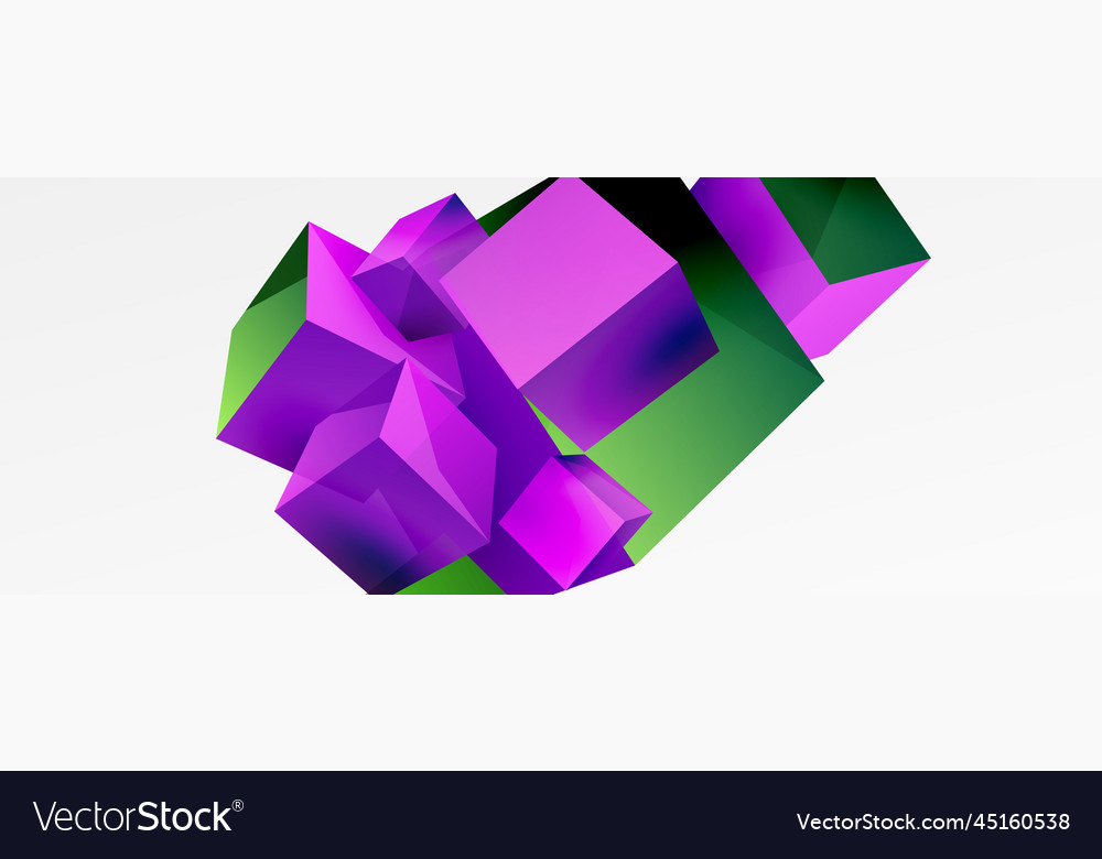 3d Cubes Abstract Background Composition Vector Image