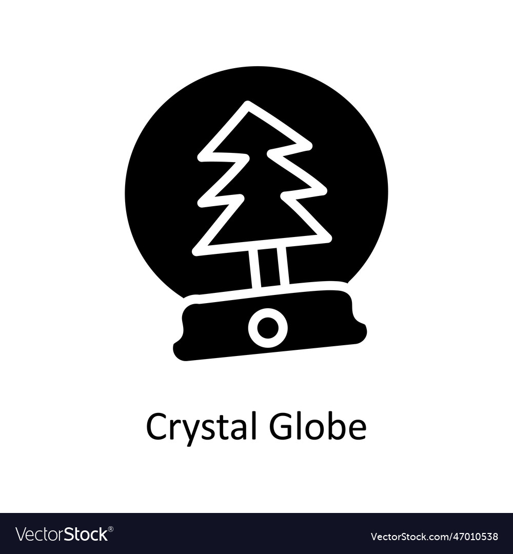 Crystal globe solid icon design Royalty Free Vector Image