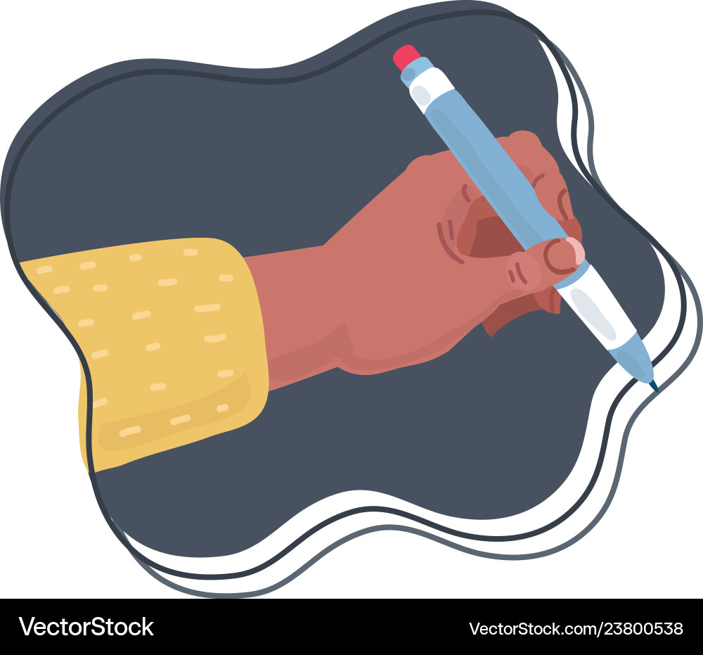 Girls hand writes line Royalty Free Vector Image