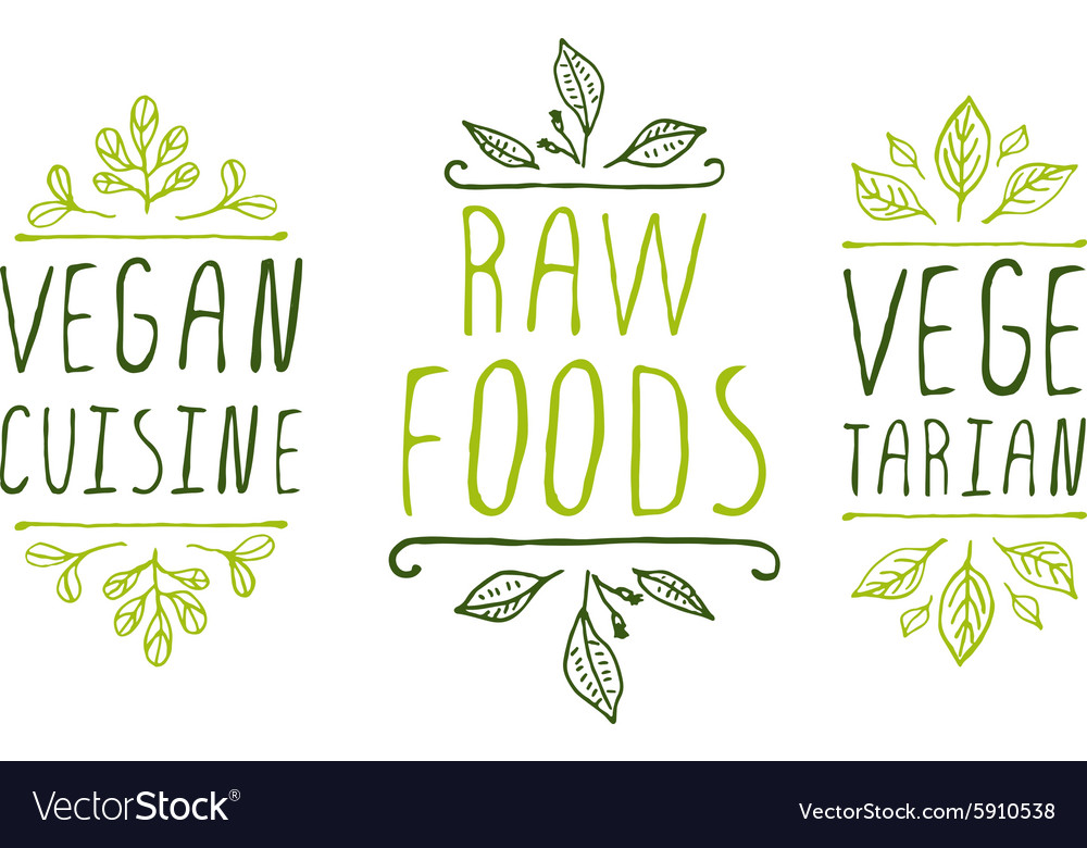 Healthy food product labels Royalty Free Vector Image