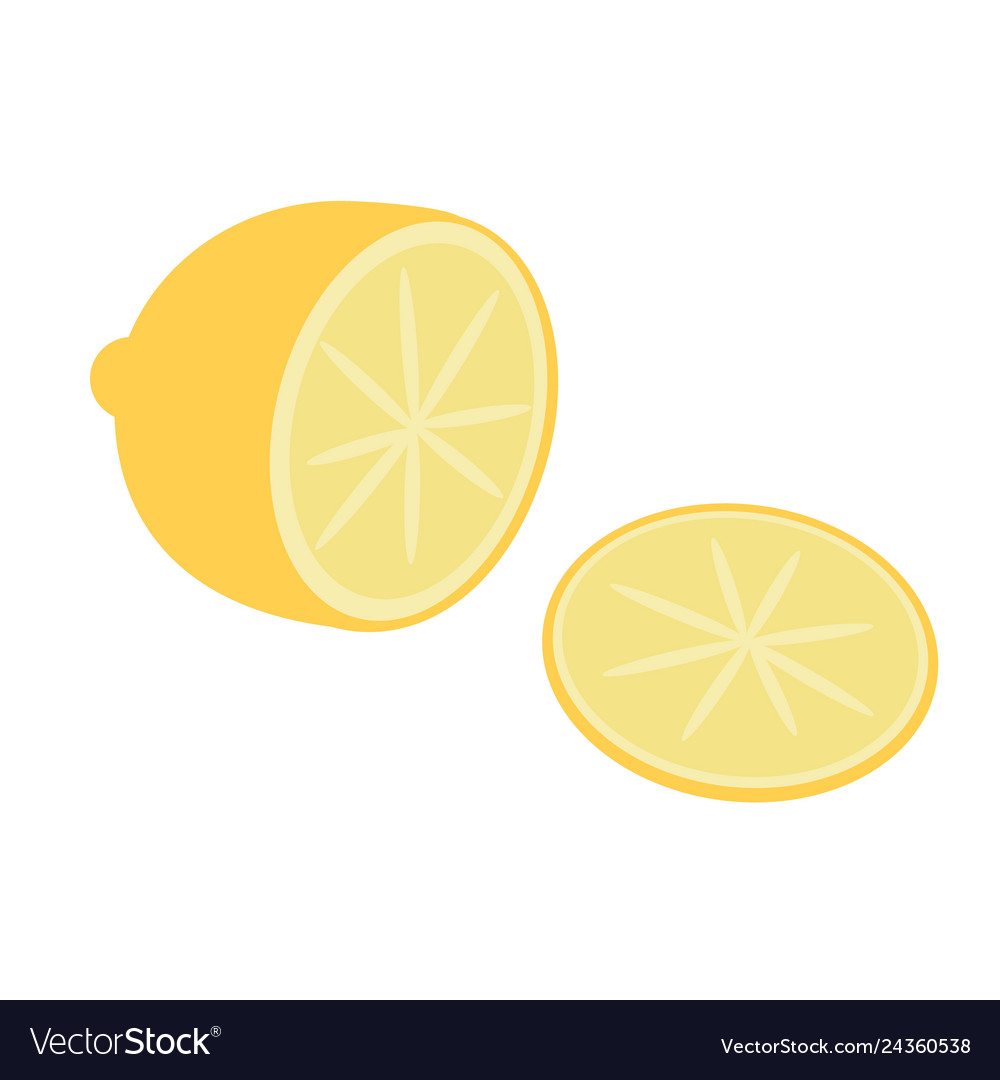 Lemon flat simple Royalty Free Vector Image - VectorStock