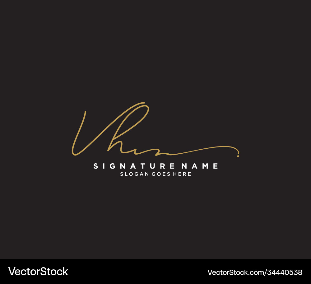 Letter vh signature logo template Royalty Free Vector Image