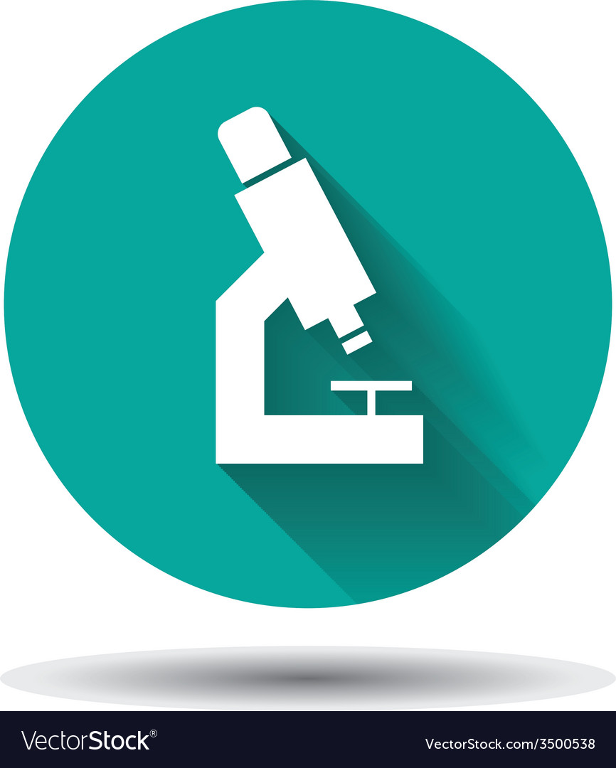 Microscope icon flat with shadow Royalty Free Vector Image