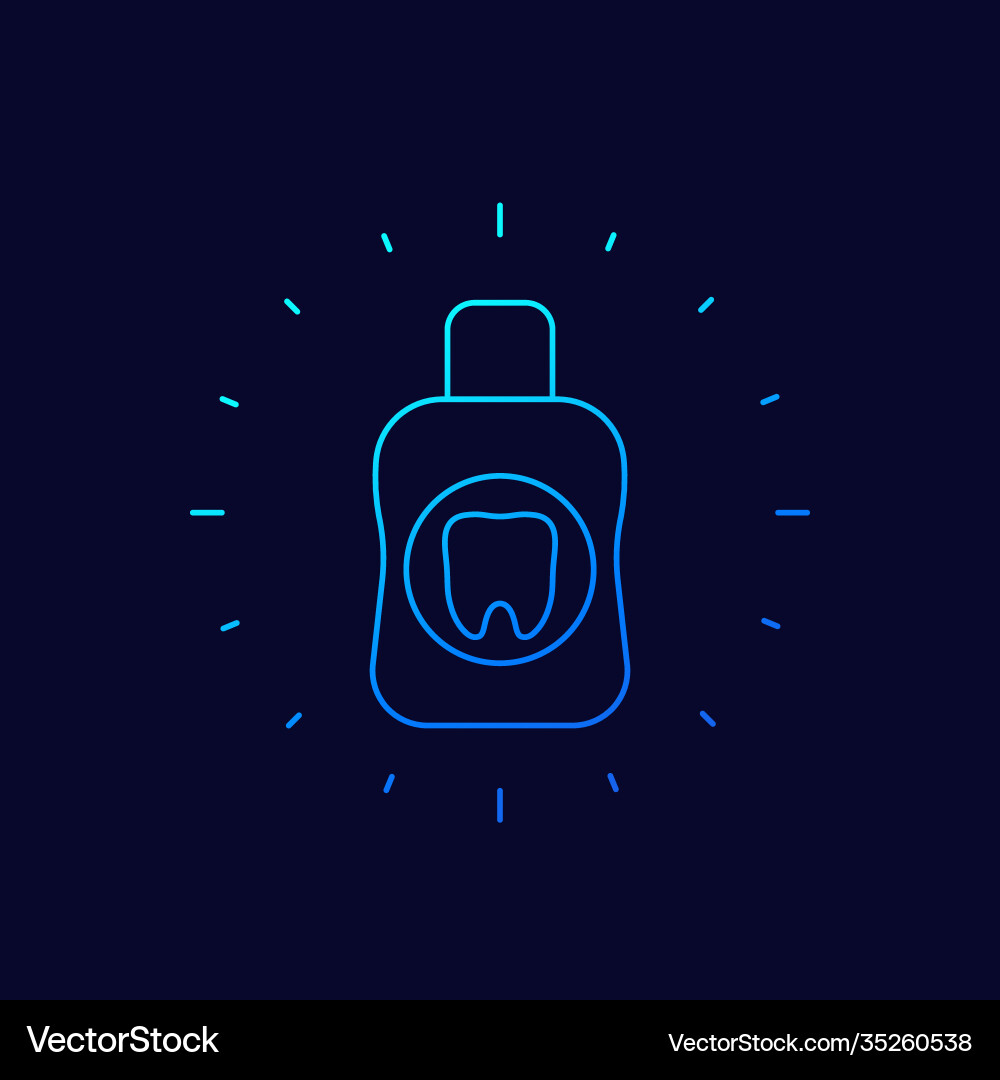 Mouthwash mouth rinse icon linear Royalty Free Vector Image