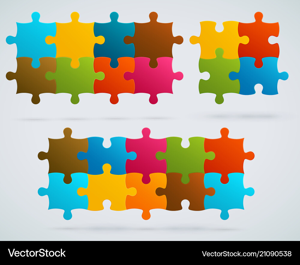 Parts colorful puzzles Royalty Free Vector Image