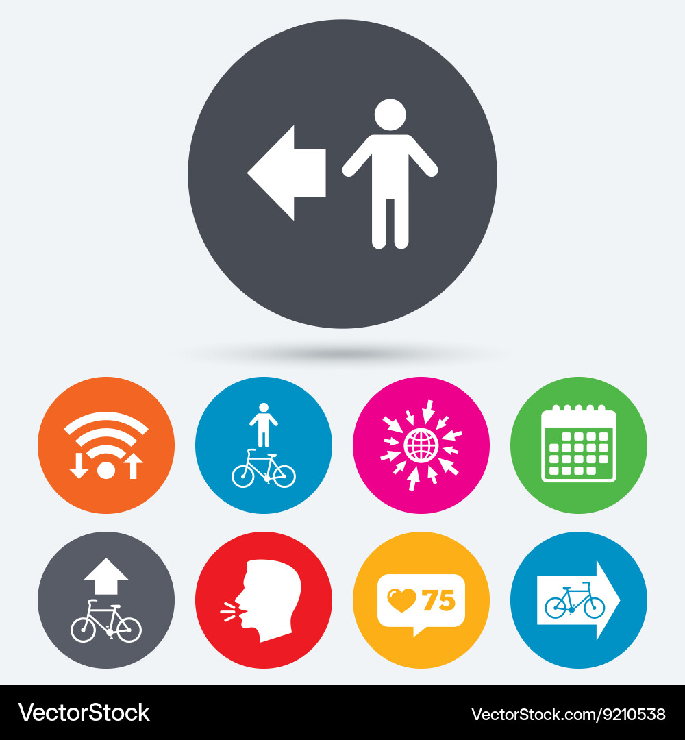 Pedestrian road icon Bicycle path trail sign Vector Image