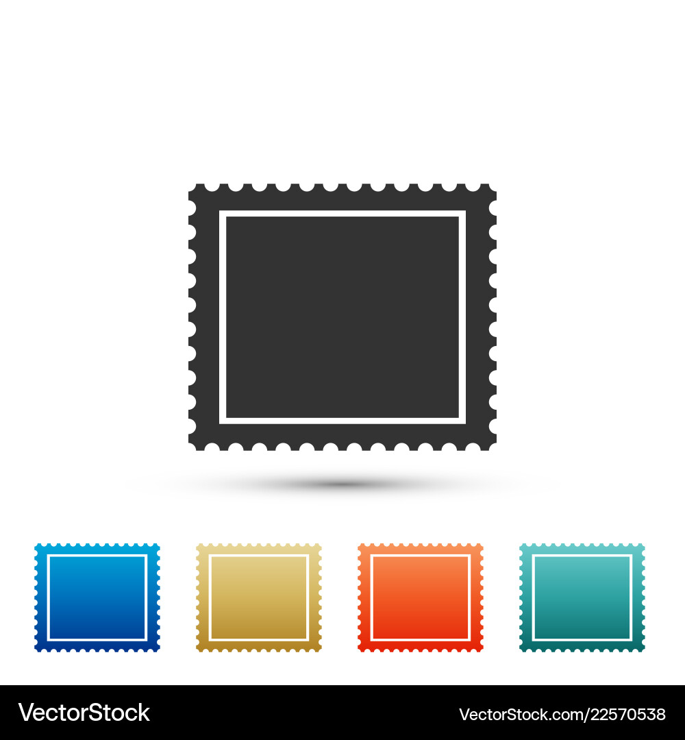 Postal stamp icon isolated on white background Vector Image