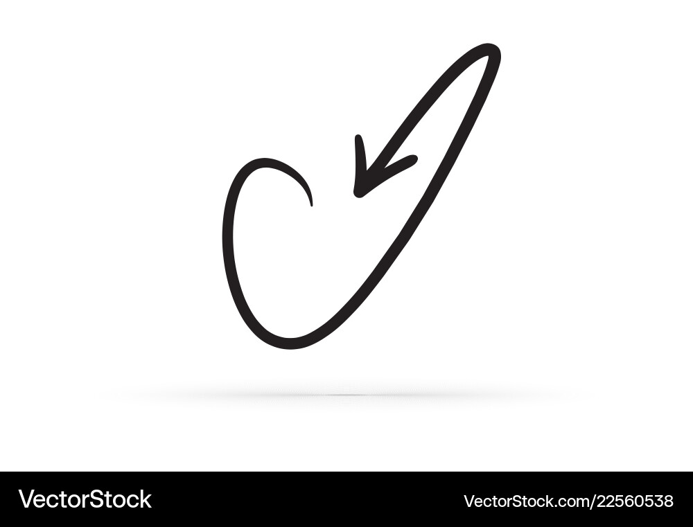 Return arrow draw doodle brush sketch cartoon Vector Image