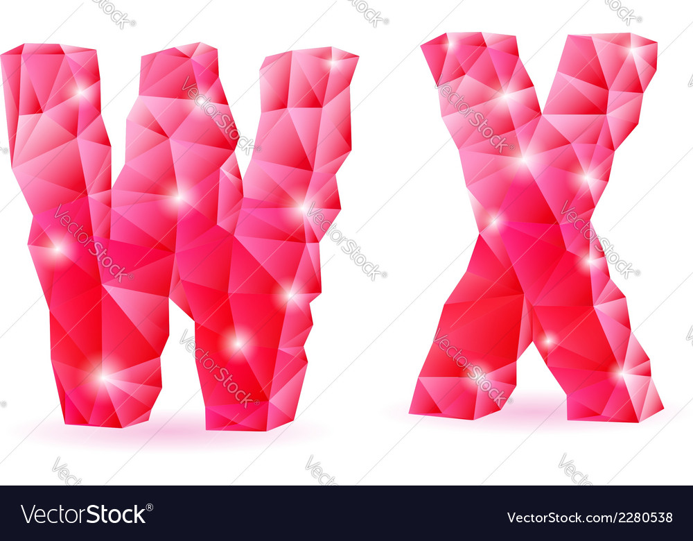 Ruby polygonal font Royalty Free Vector Image - VectorStock