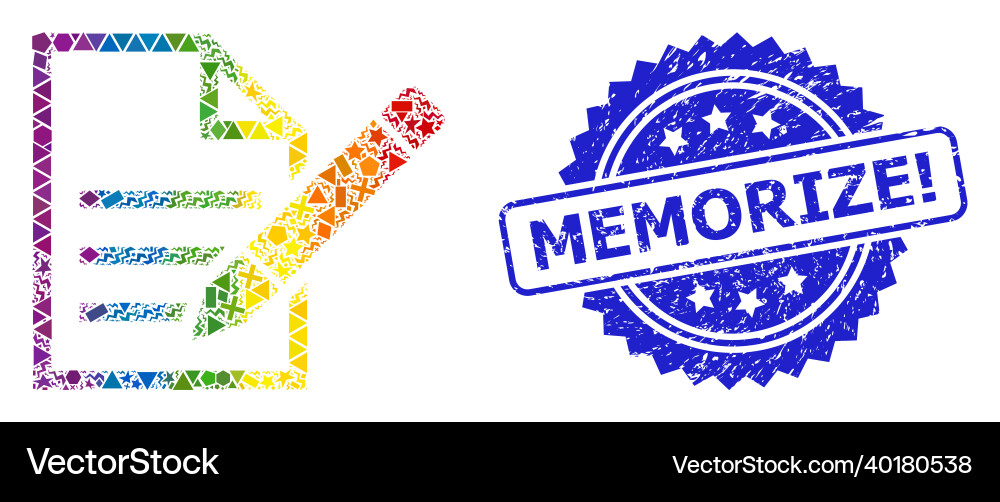 Textured memorize stamp and spectrum geometric Vector Image
