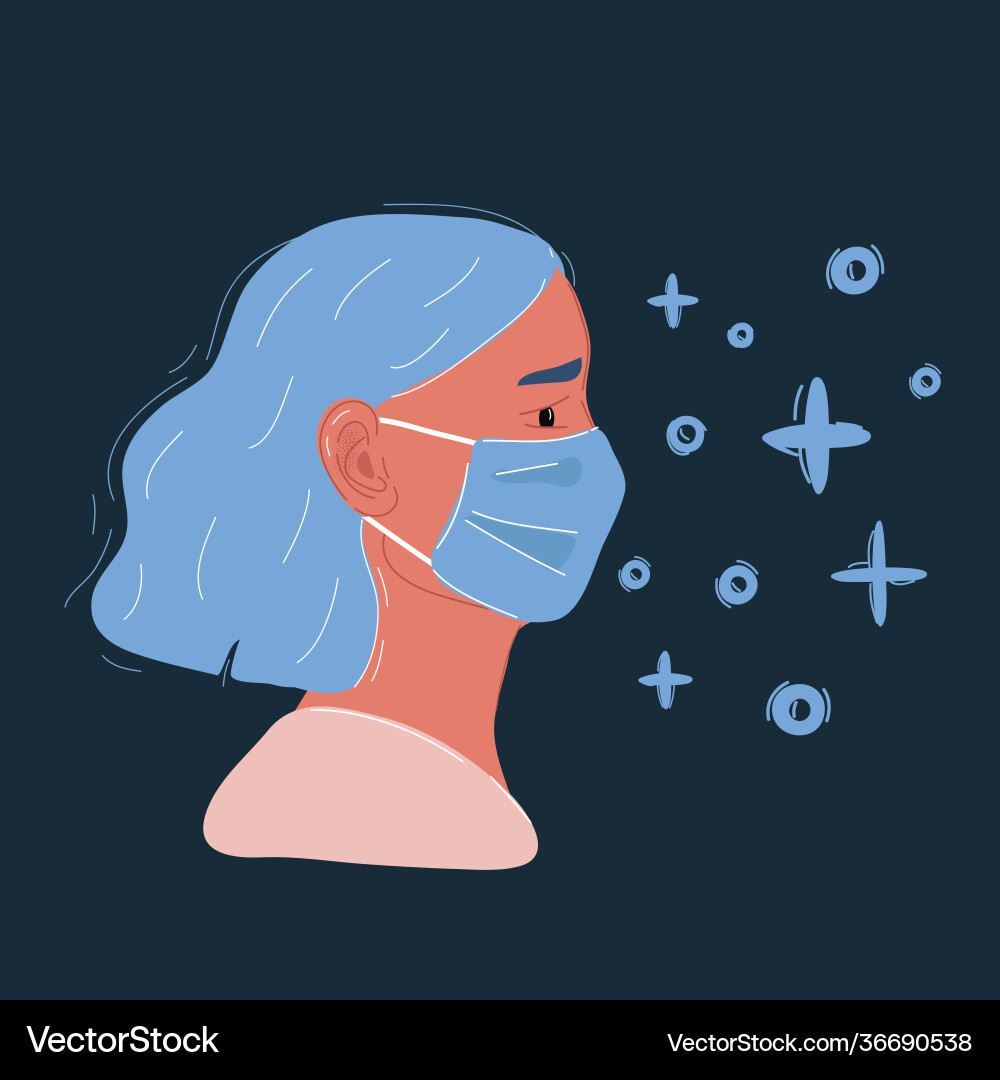 Woman wearing a mask Royalty Free Vector Image