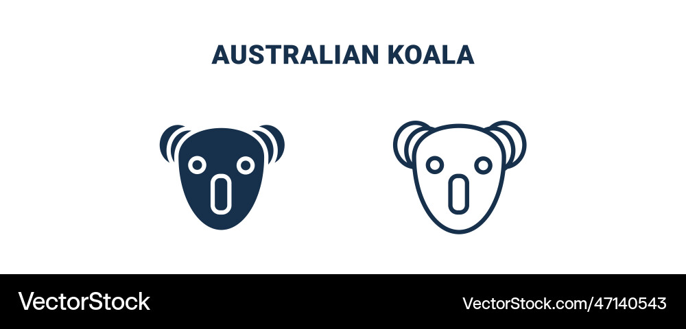 Australian koala icon outline and filled Vector Image