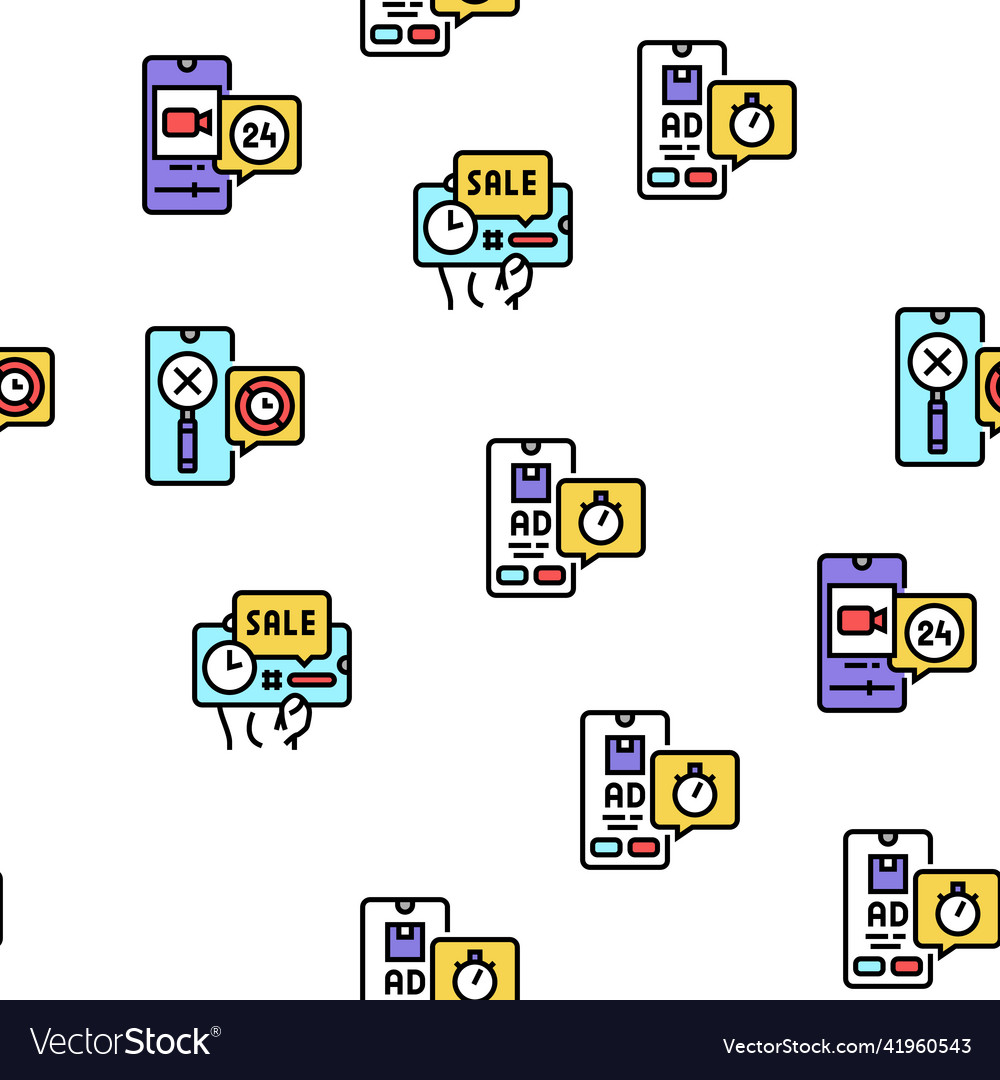 Ephemeral content seamless pattern Royalty Free Vector Image