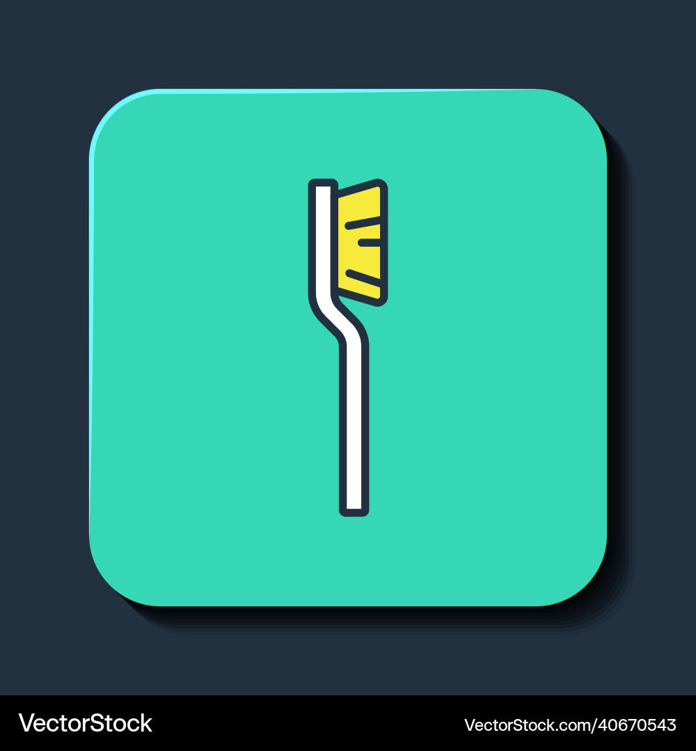 Filled outline toothbrush icon isolated on blue Vector Image