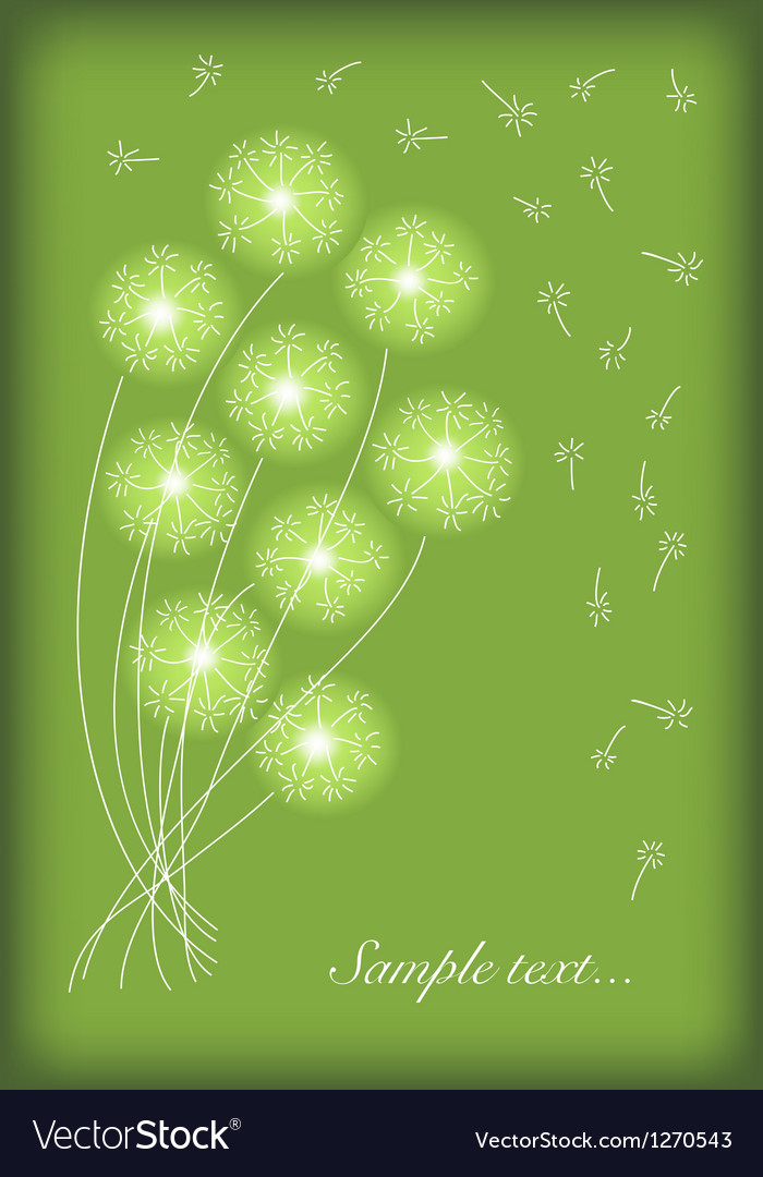 Gift card with abstract dandelion Royalty Free Vector Image Gift card with abstract dandelion Royalty Free Vector Image