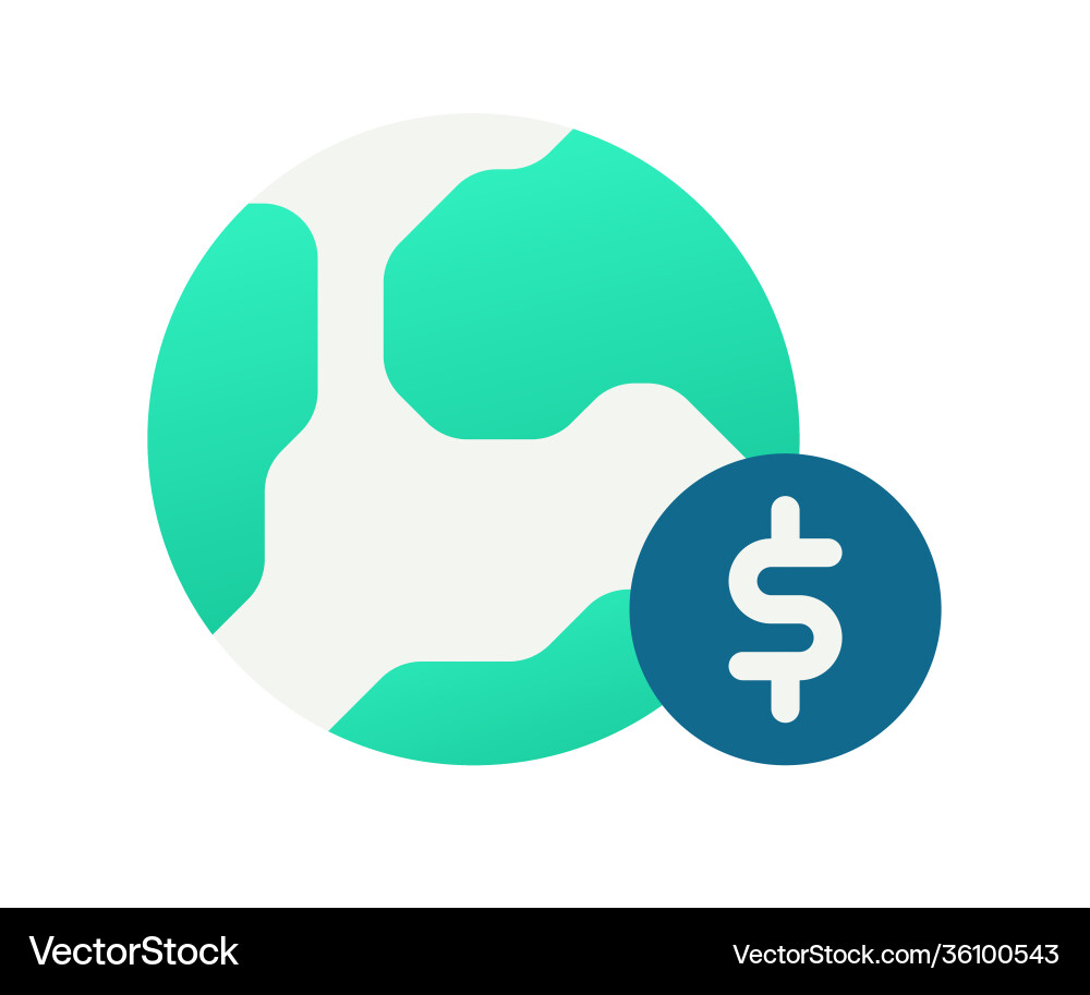 Global economic capital single isolated icon Vector Image