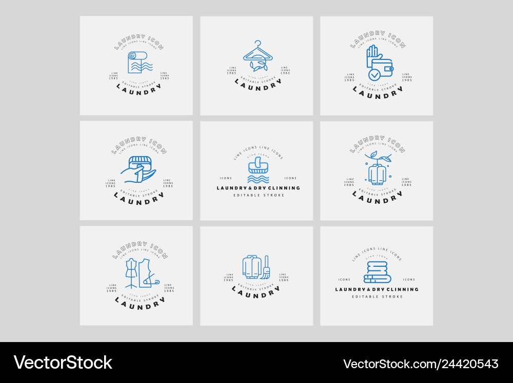 Icon and logo for laundry dry clinning Royalty Free Vector