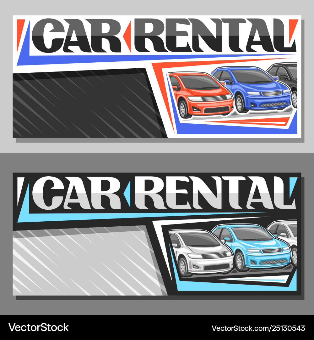 Layouts for car rental Royalty Free Vector Image