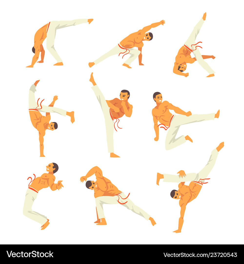 Male capoeira dancer or fighter character Vector Image