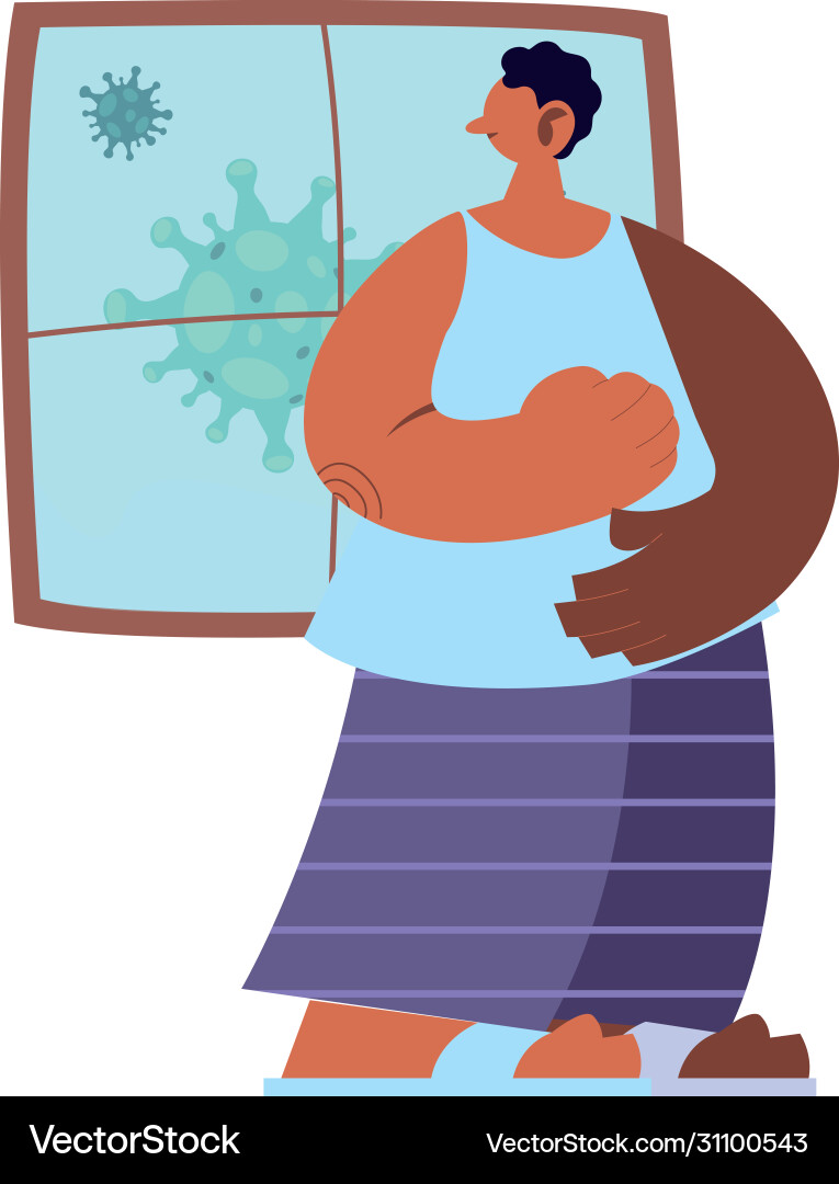 Man in preventive isolation due to pandemic Vector Image