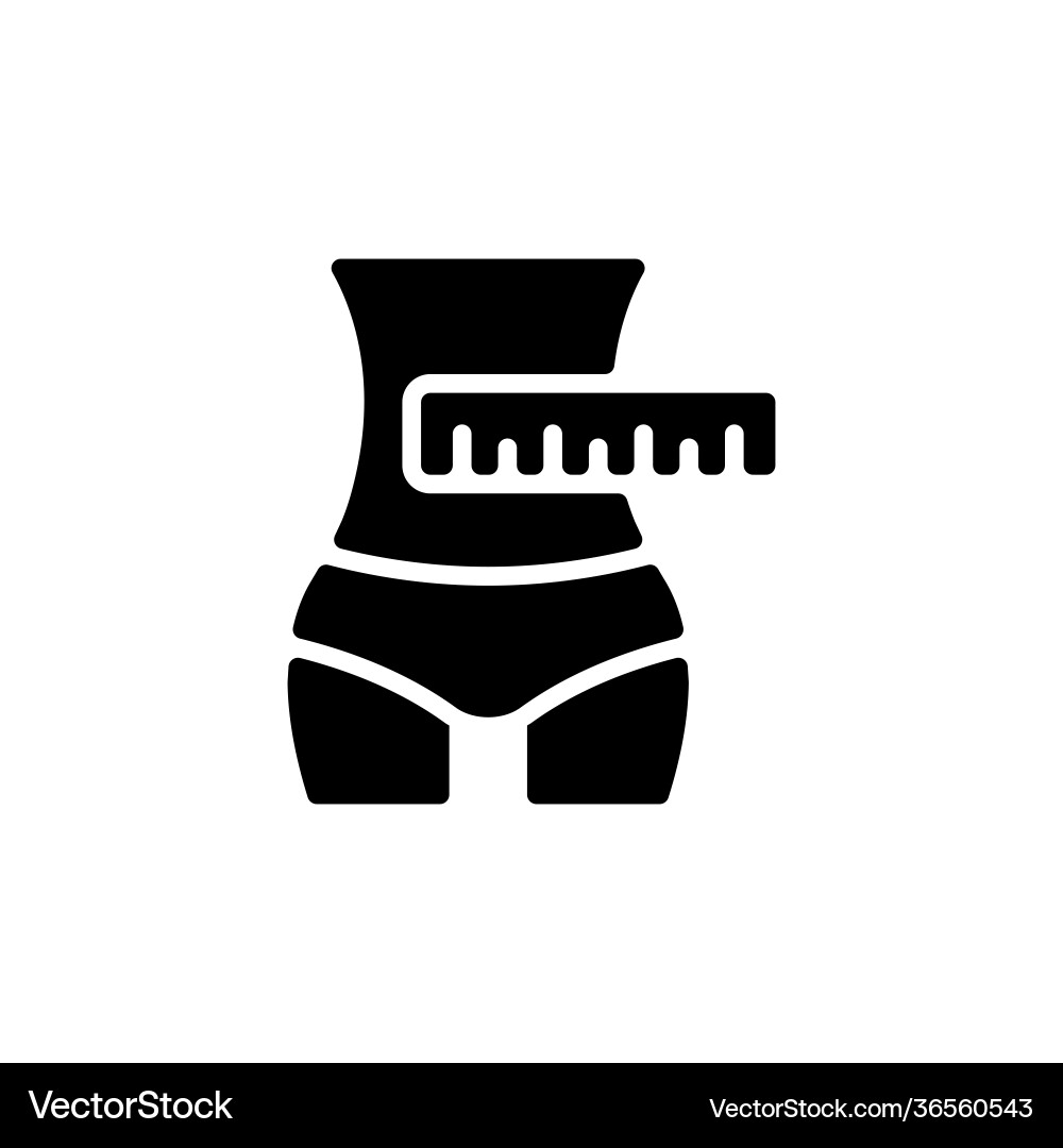 Measuring waist icon in logotype Royalty Free Vector Image