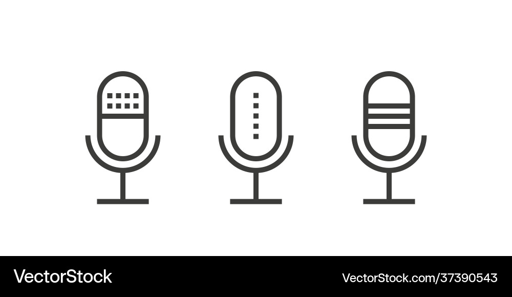Microphone icons mic sign simple podcast Vector Image