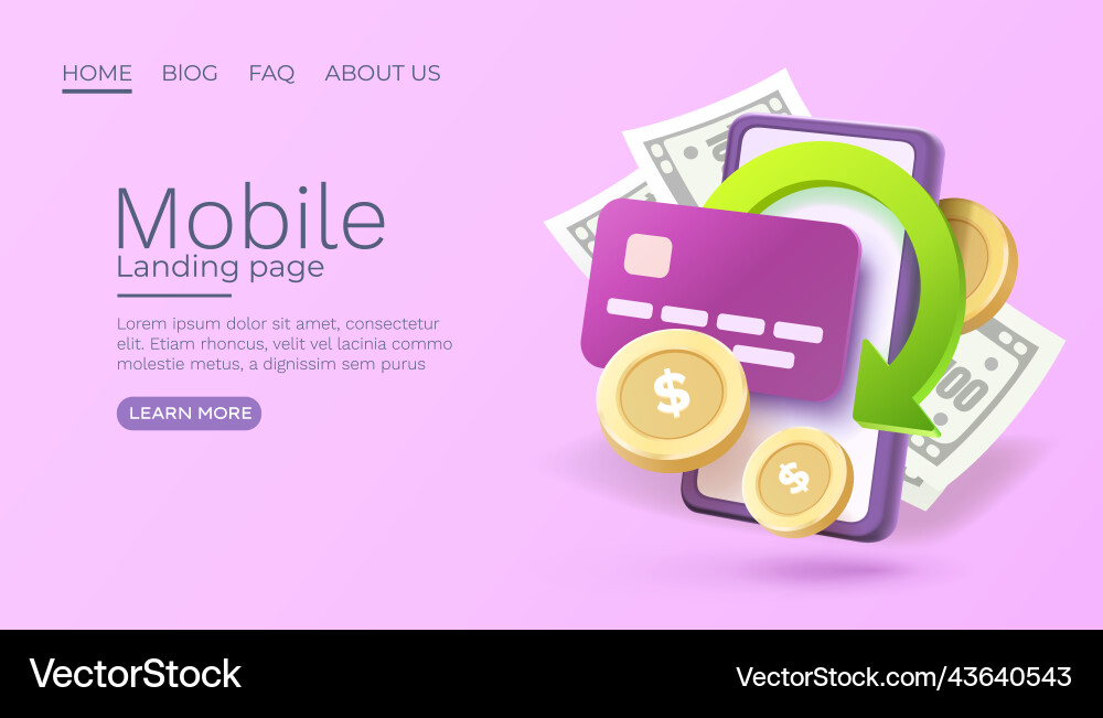 Mobile pay service financial payment smartphone Vector Image