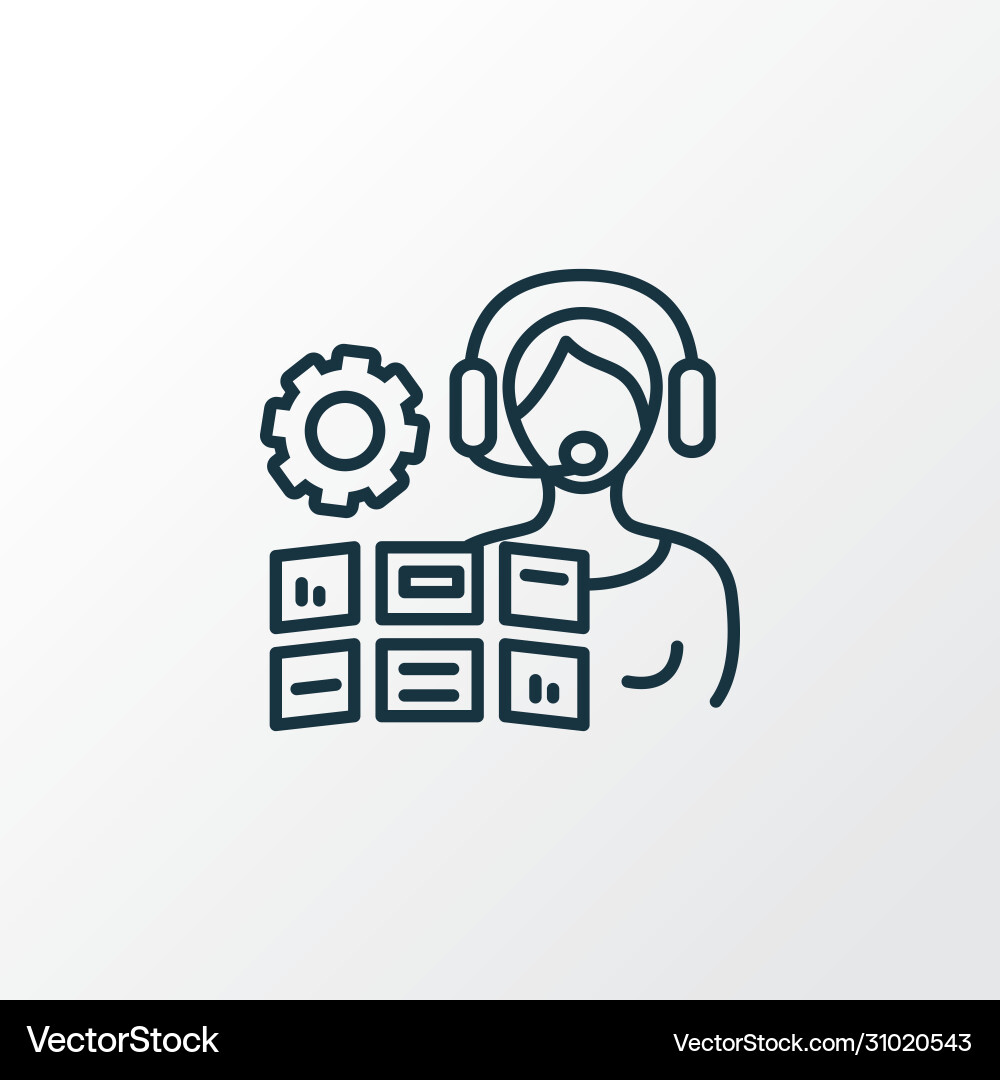 Operator woman icon line symbol premium quality Vector Image