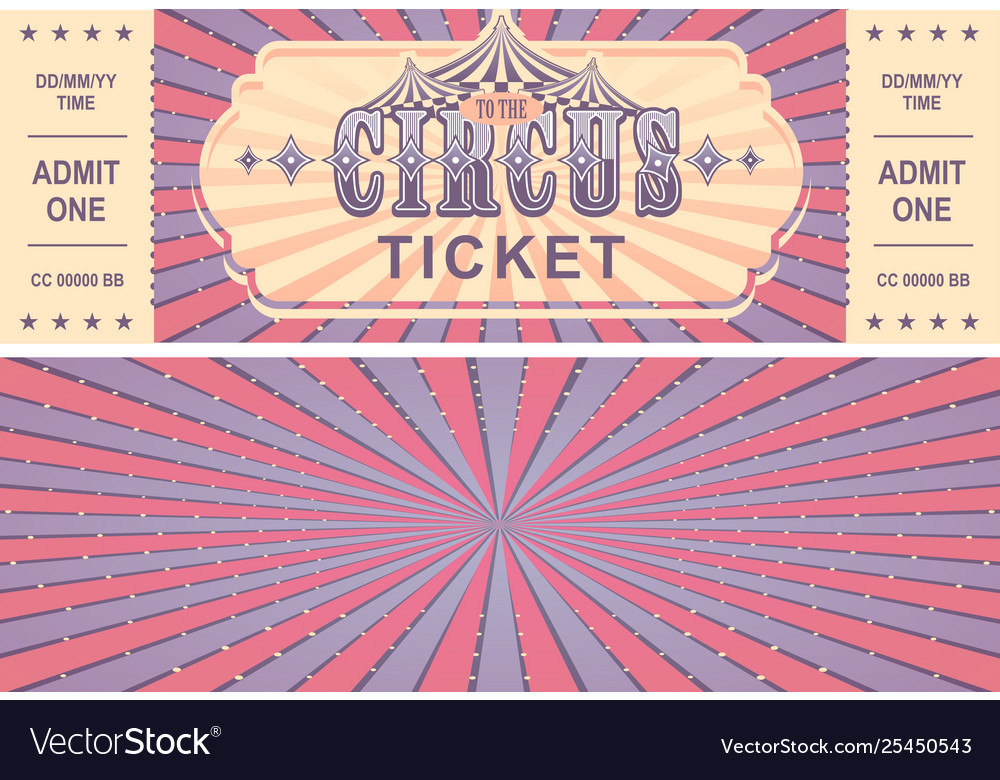 Retro circus tickets Royalty Free Vector Image