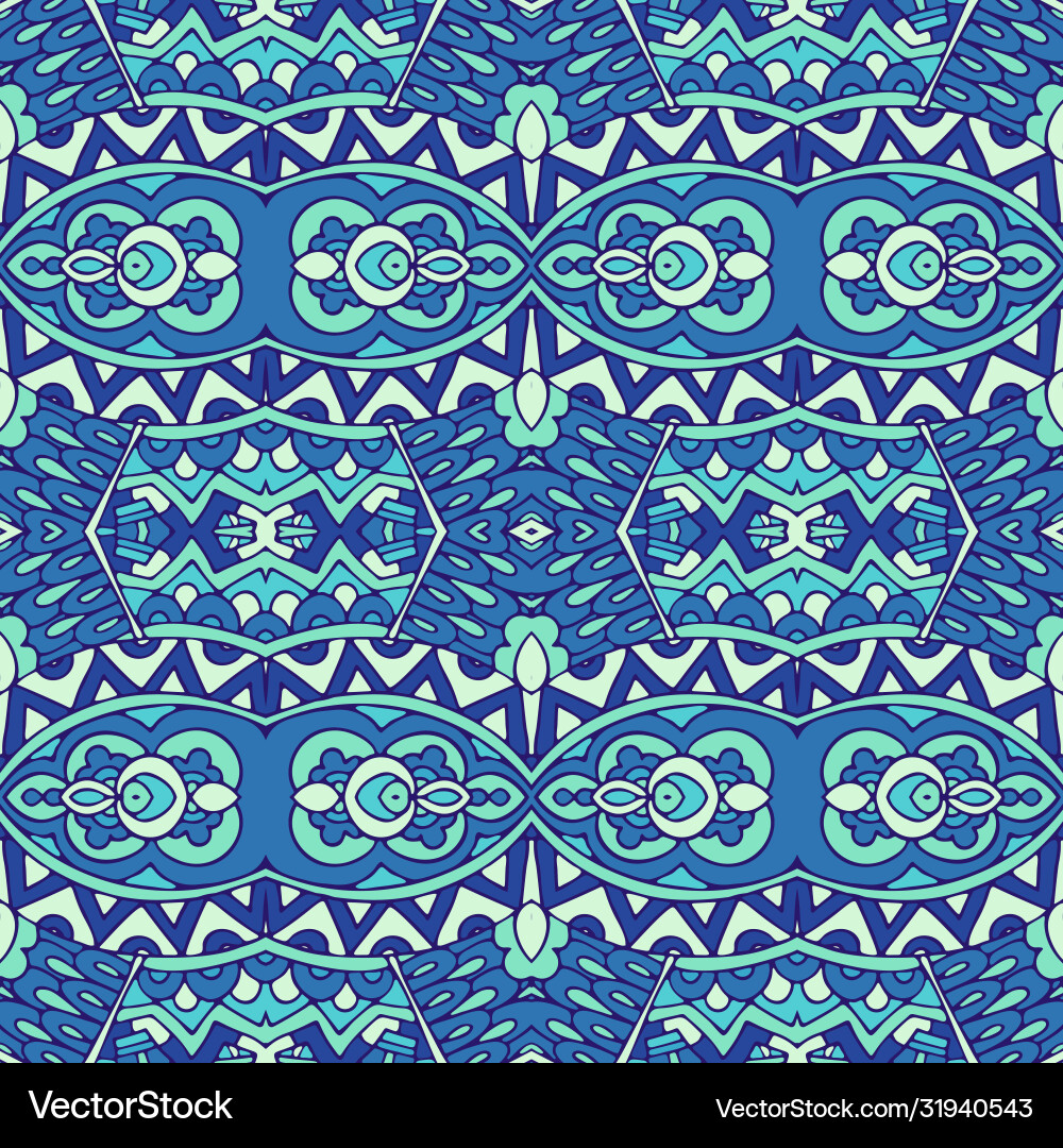 Seamless pattern flower colorful ethnic tribal Vector Image