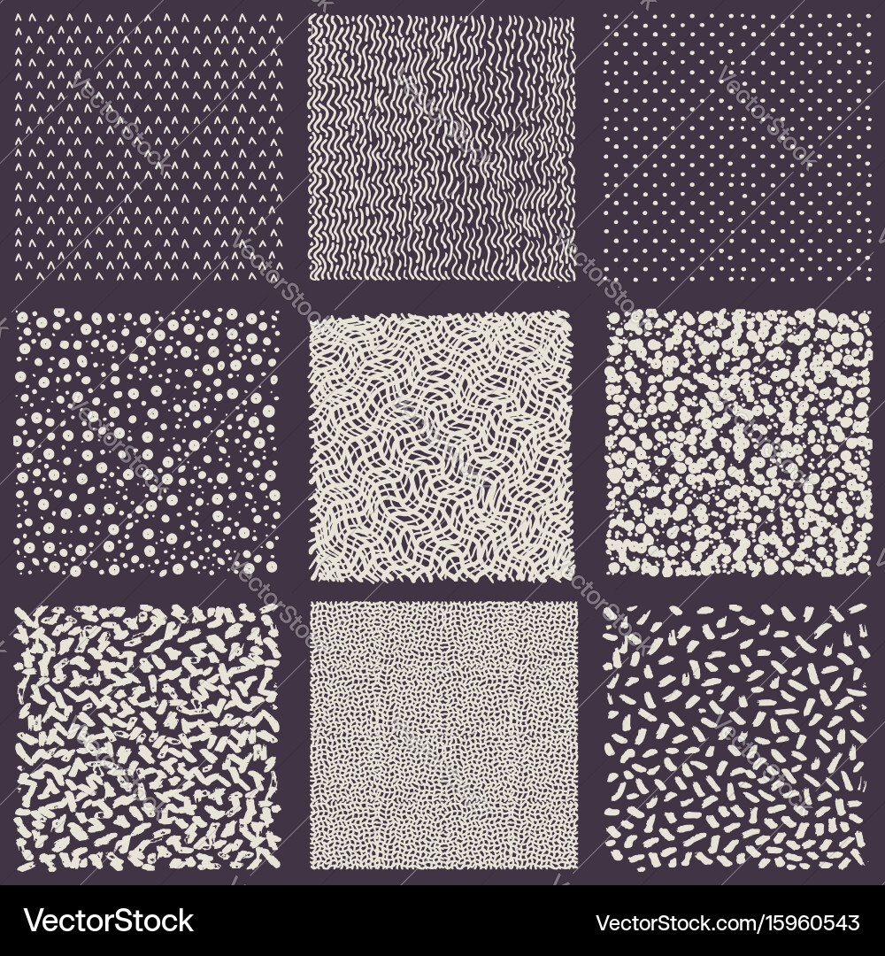 Set of hand drawn marker and ink patterns Vector Image