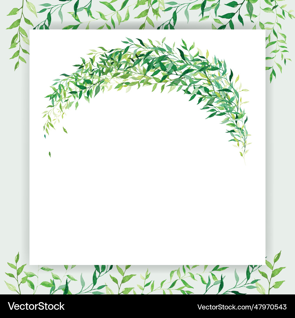 Square wedding invitation card template in white Vector Image